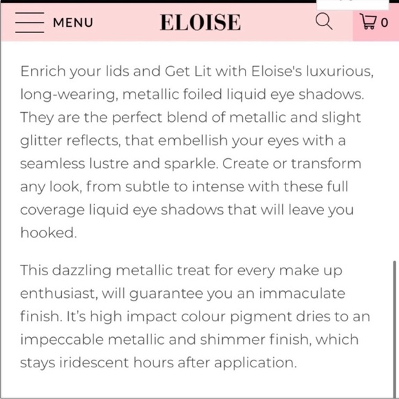 Eloise | Makeup | Eloise Get Lit Pure Gold Eye Shadow New Nib | Poshmark